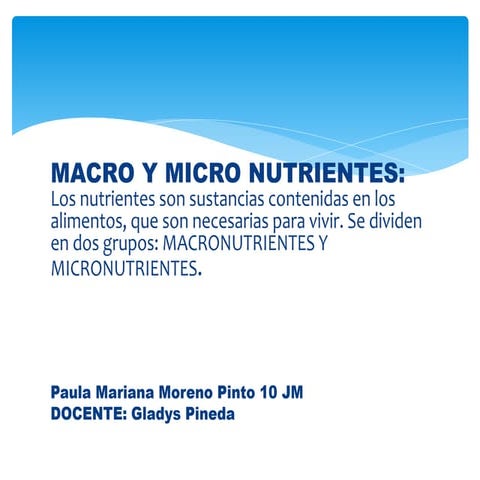 Macronutrientes y Micronutrientes | PPTX