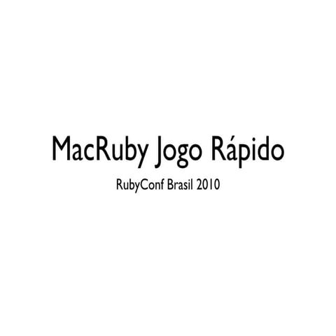 MacRuby Jogo Rapido | PDF