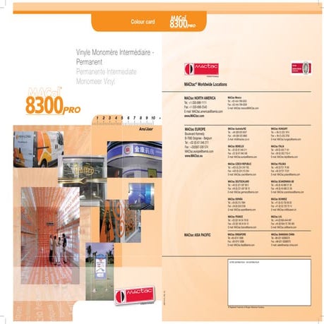 Mactac Soignies Carte Couleurs Films Adhésifs Macal 8300 pro | PDF | Chemistry | Science