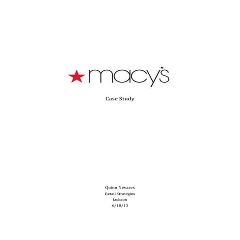 Merchandise Strategies: Macy's Case Study | DOCX