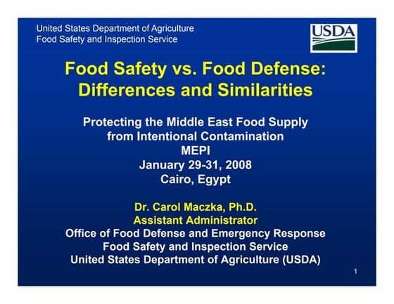 Food Defense Slide | PPT | Food Industry | Industries