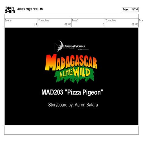 Madagascar: A Little Wild - Storyboards for Dreamworks | PDF