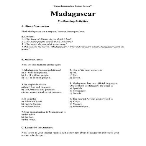 Madagascar | PDF
