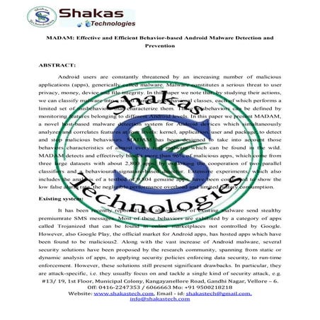 Madam effective and efficient behavior based android malware detection and prevention | PDF