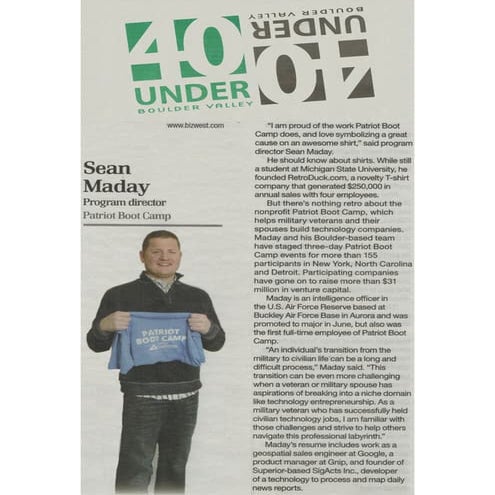 Maday - 2016 - Boulder Valley - 40 Under Forty | PDF