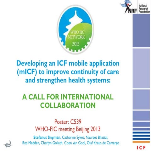 Developing an ICF-based mobile application (mICF) to improve continuity ...