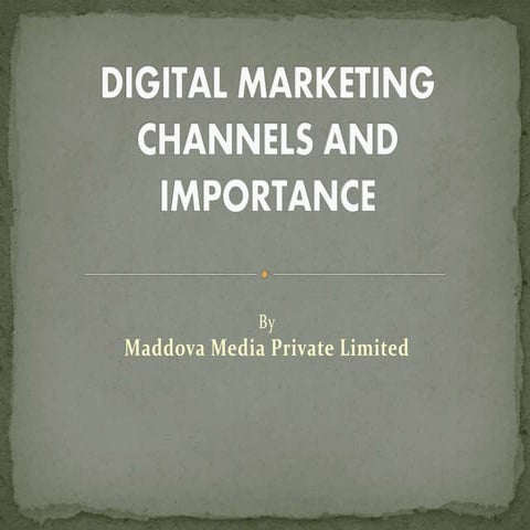 Digital Marketing Channels and Importance | PPT