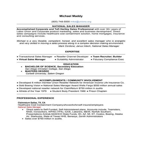 Michael Maddy California Resume | PDF