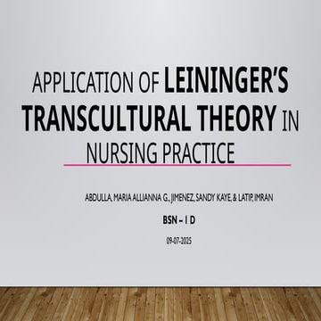 Madeliene leininger?s.sunrise model ppt | PPT