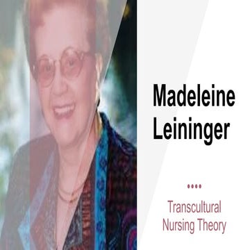 Madeleine Leininger transcultural theory | PPTX
