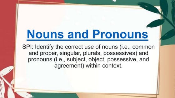 Nouns and pronouns | PPT