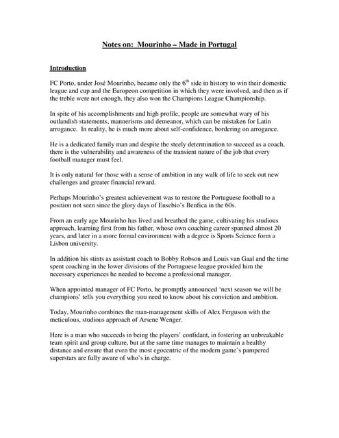 Tactical periodization: Mourinho's best-kept secret? | PDF