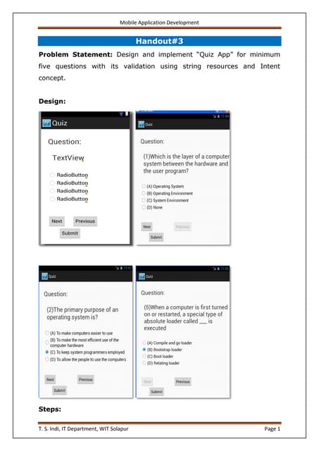 MobileAppDev Handout#2 | PDF