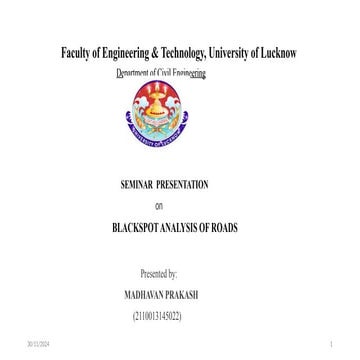 Analysis of blackspot on transportation road | PPTX