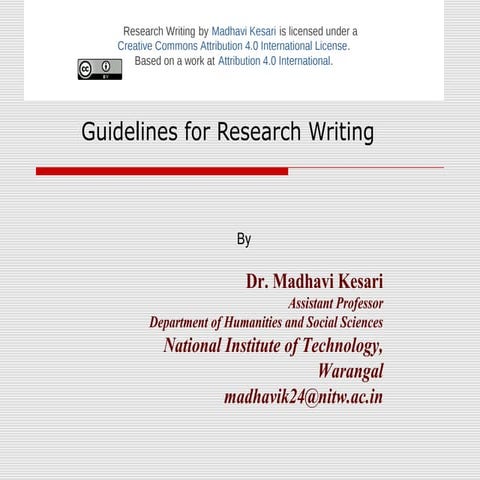 Madhavi synopsis writing | PPT