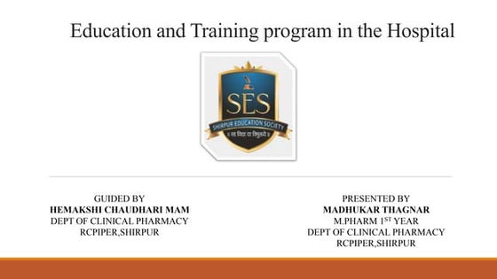 Education and training program in the hospital.pptx | Physical Therapy ...