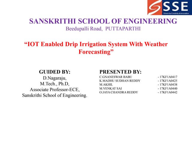 Iot based smart irrigation system | PPTX