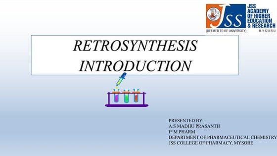 Retrosynthes analysis and disconnection approach | PPT