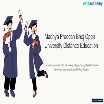 Madhya Pradesh Bhoj Open University Distance education | PPTX