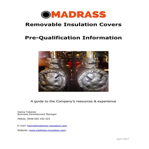 Madrass - removable insulation blankets and insulation mattresses | PDF
