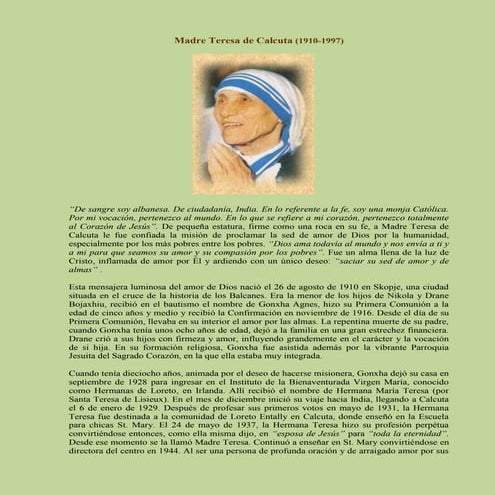 Madre Teresa De Calcuta | DOCX