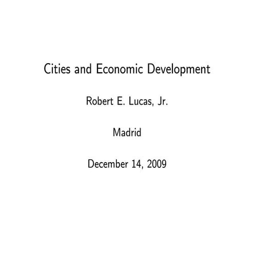'Cities and economic development’ | PDF