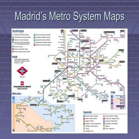 Madrid’s metro system map (2008) | PPT