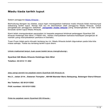 Madu tiada tarikh luput | PDF