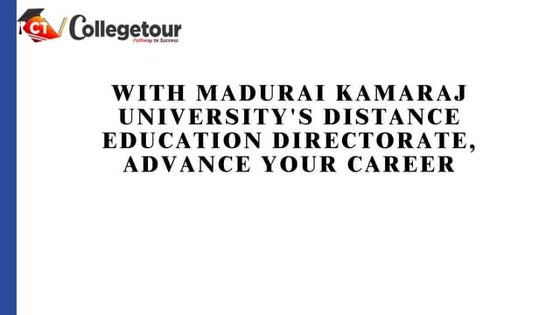 Introduction to Madras University Distance Education | PPTX ...