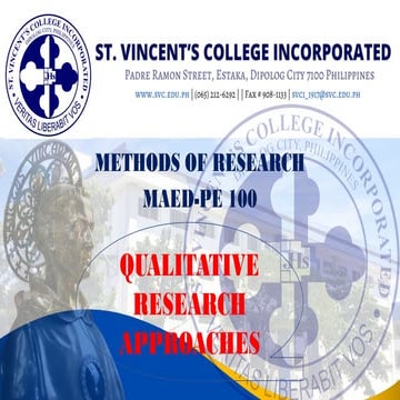 MAED PE QUALTIATIVE RESEARCH APPRAOCHES | PPTX