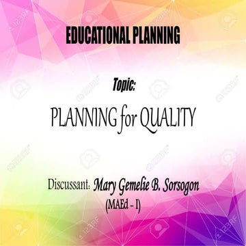 Educational planning models | PPTX