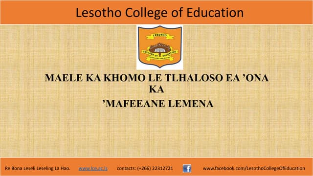 Lenyalo la sesotho | PPTX