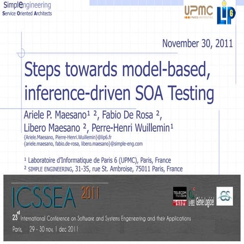 Steps towards model-based, inference-driven SOA Testing | PPT