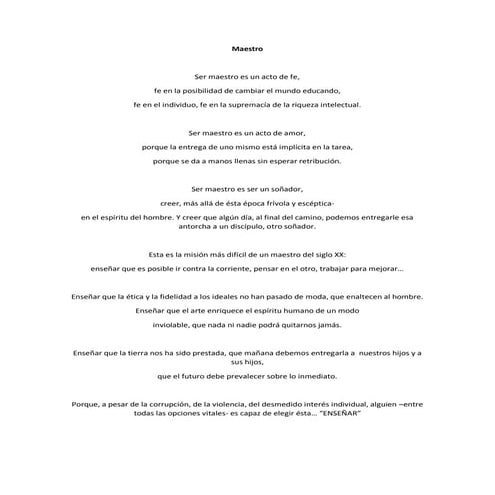 Mi poema al Maestro | PDF