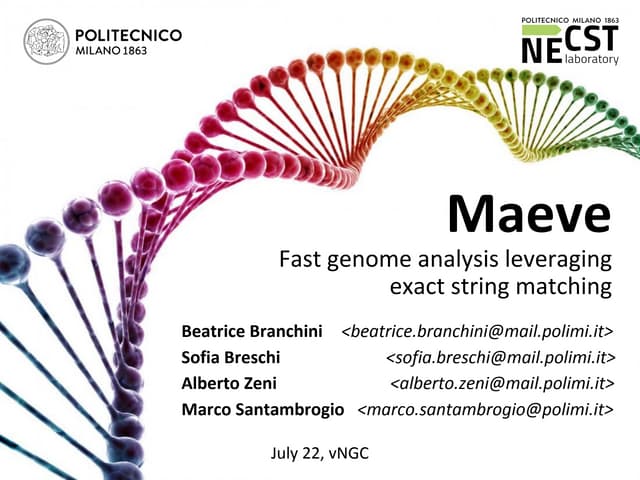 Maeve - Fast genome analysis leveraging exact string matching | PPT Maeve - Fast genome analysis leveraging exact string matching | PPT