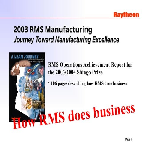 manufacturing excellence - roadmap and examples | PPT