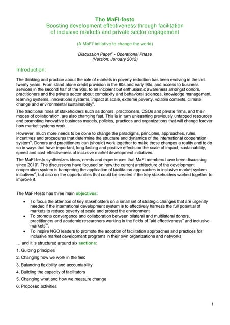 Market Systems Framework Draft | PDF