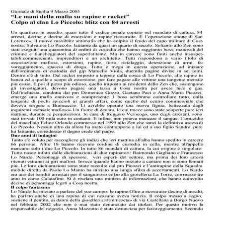 Mafia 2005 le mani della mafia sul racket | PDF