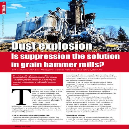 Dust explosion: Is suppression the solution in grain hammer mills? | PDF