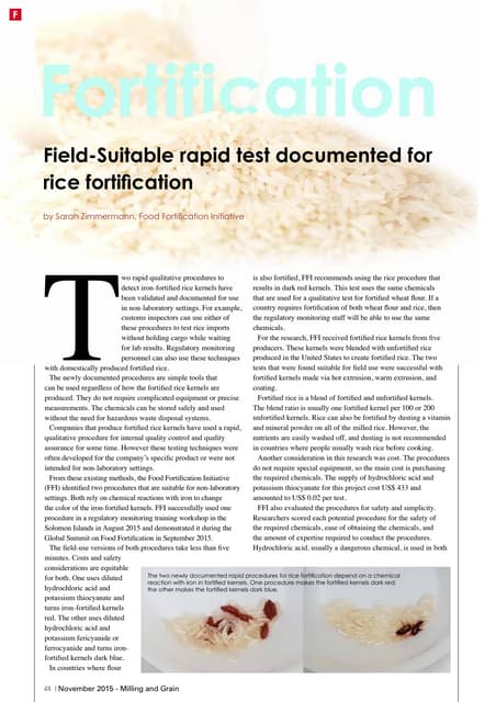 Fortification of Rice - Final.pptx | Agriculture | Industries