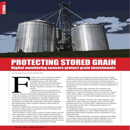 Protecting stored grain - Digital monitoring sensors protect grain ...