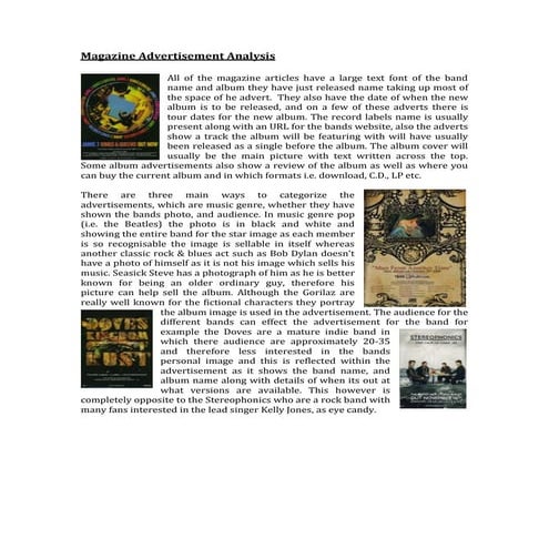 Magazine Advertisement Analysis | PPTX