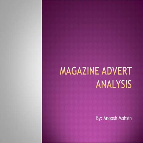 Magazine advert analysis | PPT