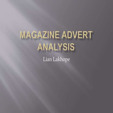 Magazine advert analysis | PPT