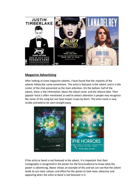 Magazine album advert conventions | ODP
