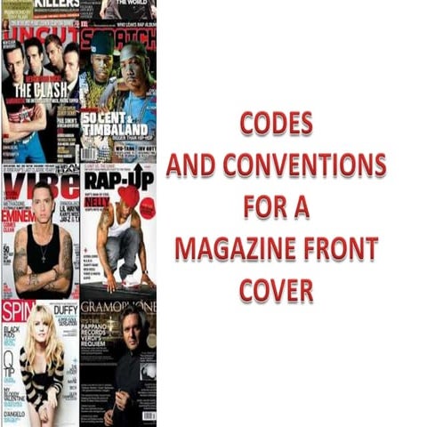 Conventions of a magazine front cover and double page spread | ODP