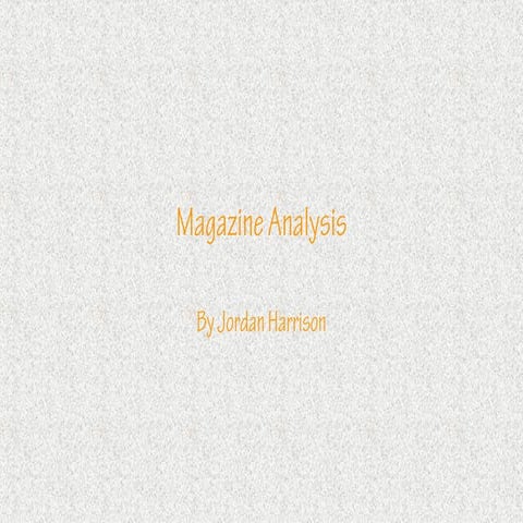 Magazine Analysis | PPT