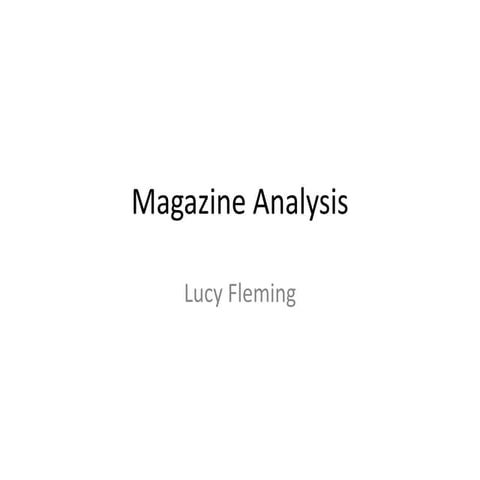 Magazine cover analysis! | PPTX