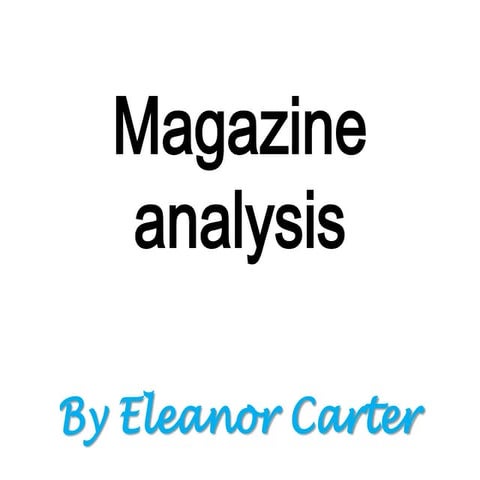 Analysing magazine front covers | PPTX
