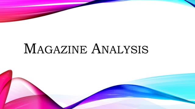 media studies Magazine cover analysis | PPTX
